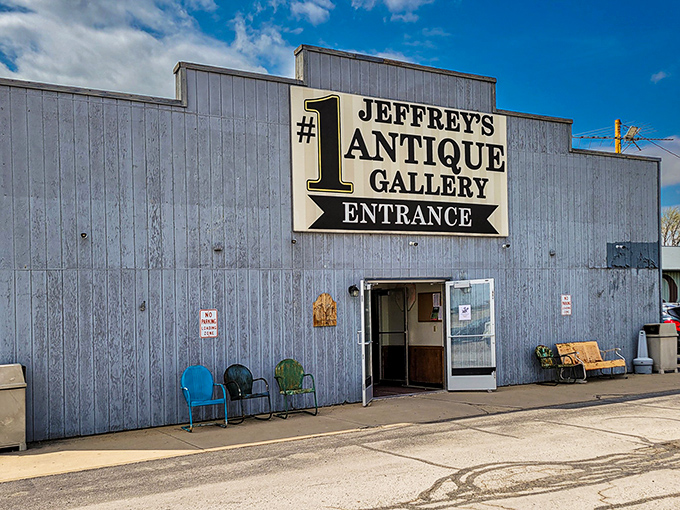 The blue Ohio sky frames Jeffrey's entrance &ndash; a portal to the past where treasures await those patient enough to hunt.