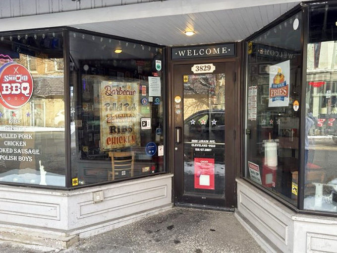 This entrance is a portal to flavor town. Behind that unassuming door lies a world where smoke, time, and meat create magic worth traveling for.