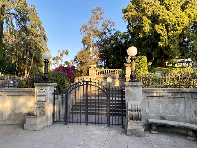 Every great story needs a proper entrance. These wrought-iron gates serve as the perfect threshold between ordinary life and Kimberly Crest's enchantment.