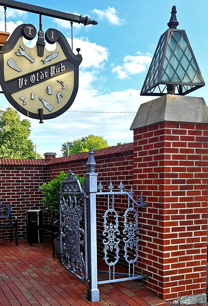 The Ye Olde Pub sign promises libations with a side of nostalgia&mdash;the perfect prelude to your supper club adventure.