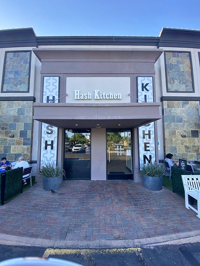 An entrance that beckons like a breakfast beacon, practically whispering "abandon all diets, ye who enter here."