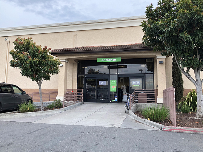 The entrance: portal to possibility. Those automatic doors might as well have a sign reading "Abandon all shopping lists, ye who enter here."