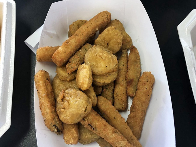 Fried pickles and other golden treasures that prove the fryer at King Edwards has magical powers beyond just chicken transformation.
