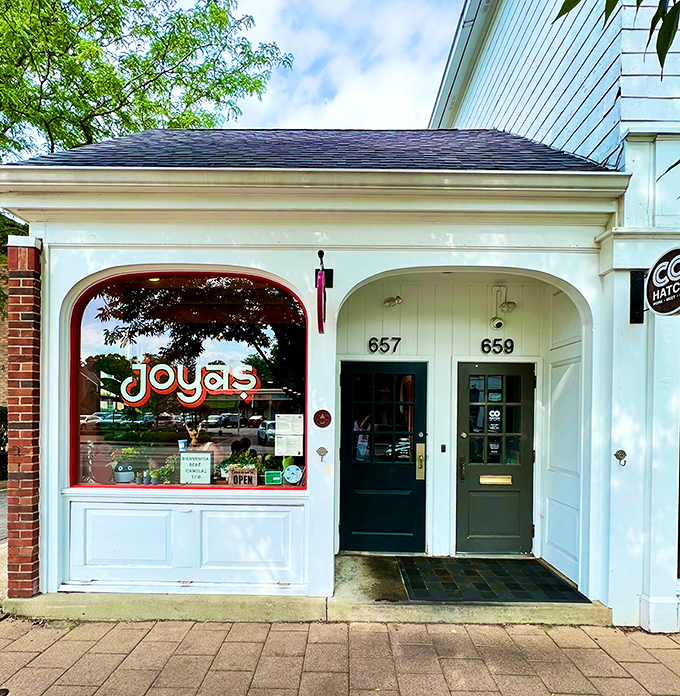 The facade that launched a thousand Instagram posts. Joya's storefront is like the cover of your favorite book&mdash;promising delicious stories inside.