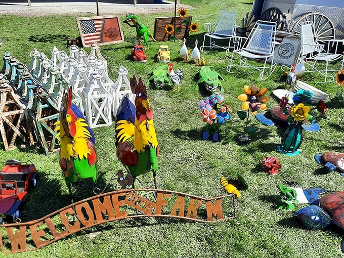 Garden art that doesn't take itself too seriously&mdash;metal roosters and welcome signs that add personality to your yard without breaking the bank.