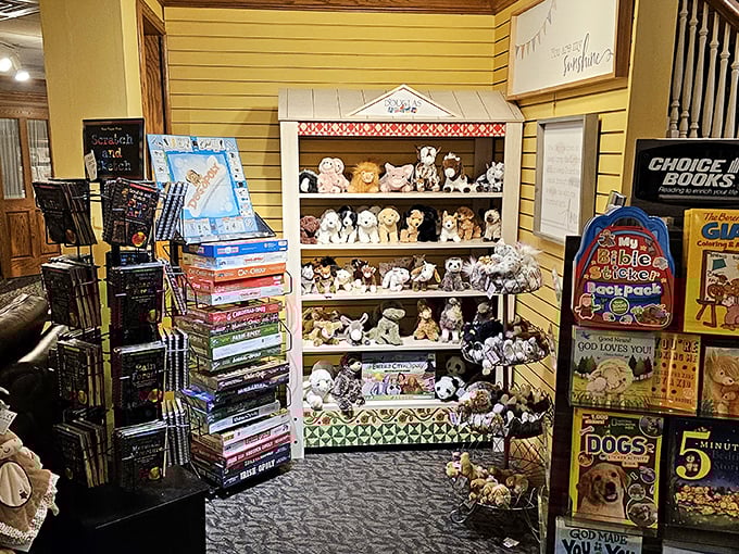 The gift shop's shelves offer souvenirs that somehow seem more meaningful than the usual tourist trinkets &ndash; memories you can hold.