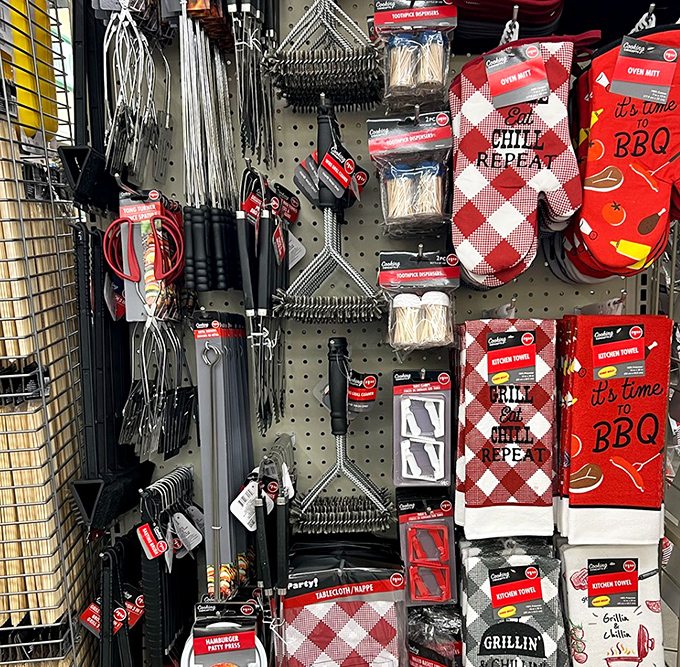 Grilling accessories that would make your neighbor with the fancy BBQ do a double-take. Summer cookout essentials at winter clearance prices.