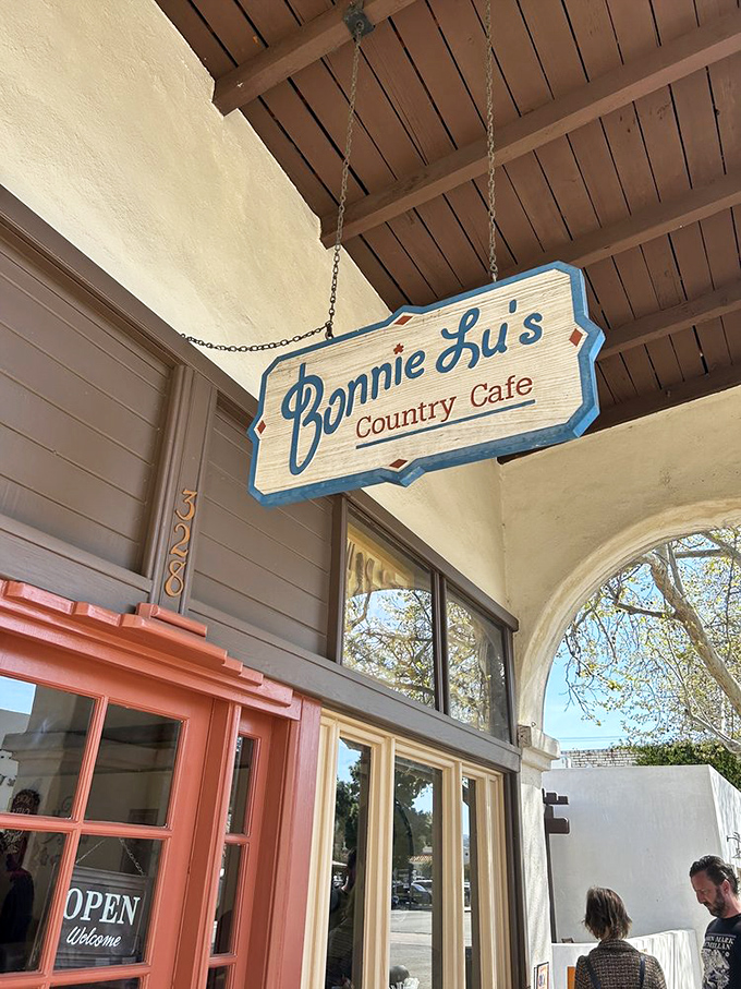 The iconic hanging sign that's guided hungry travelers for years. Like a lighthouse beacon for those navigating the treacherous waters of breakfast indecision.