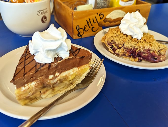 The ultimate decision paralysis: Five-Layer Chocolate or Berry Crumble? In the pie world, this is what philosophers call "the beautiful dilemma."