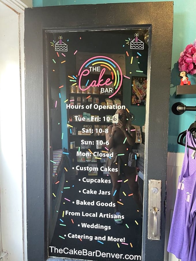 The door that promises sweet dreams are made of these. Their hours of operation should simply read: "Open when you need cake. Closed when you don't."