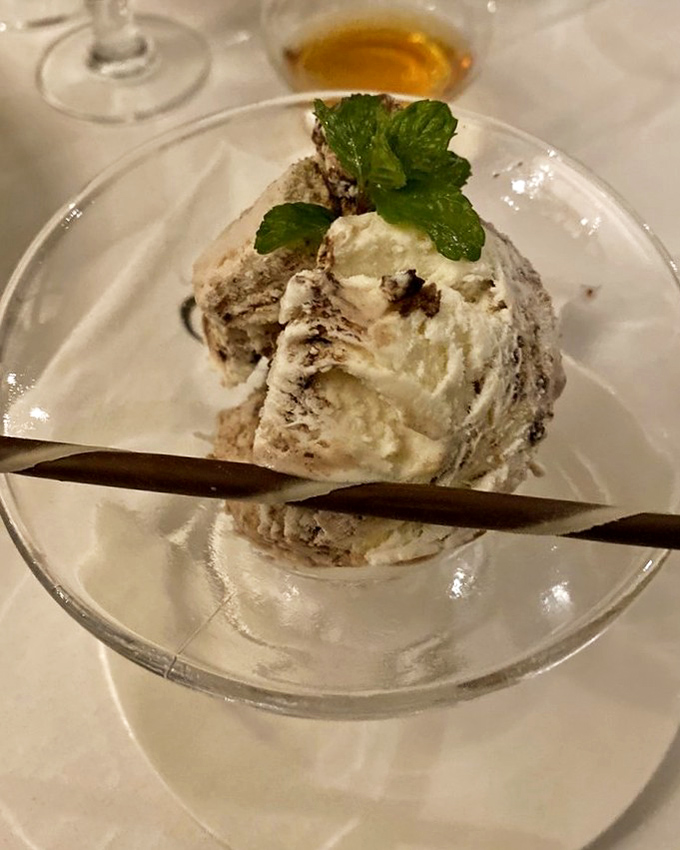 Ice cream elevated to art form, with a mint garnish adding that touch of freshness that says, "Yes, this was made by someone who cares deeply about your dessert experience."
