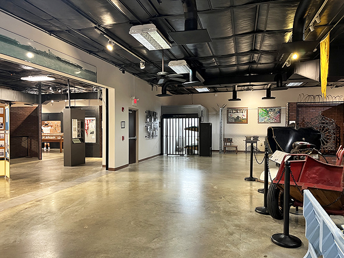 Wide open spaces inside belie the museum's serious subject matter, with thoughtfully arranged exhibits that guide visitors through Texas prison history.