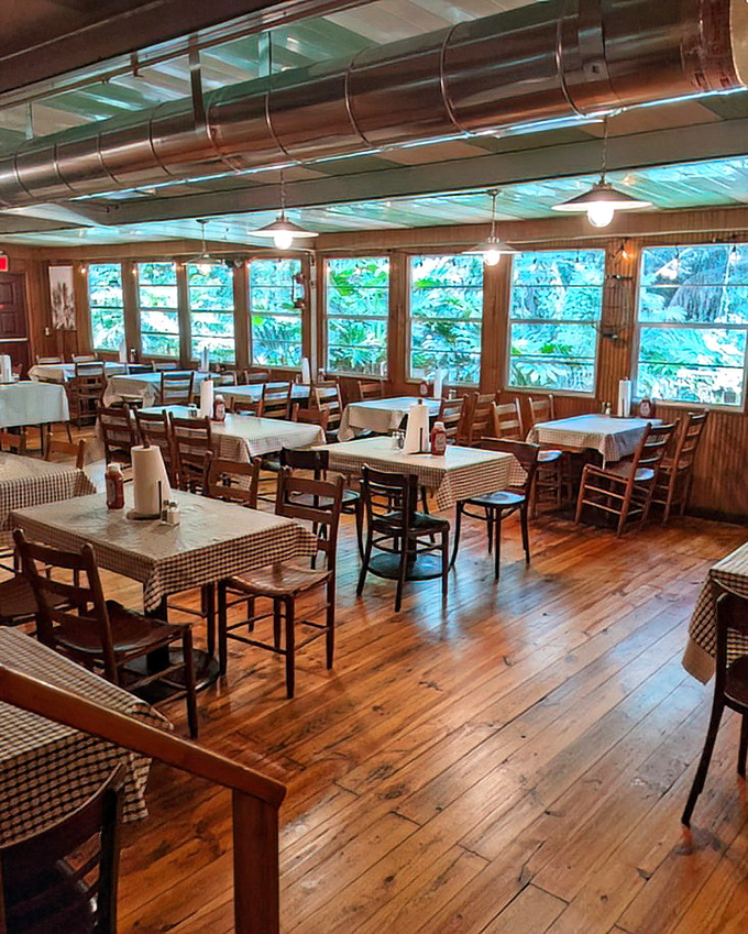 Sunlight streams through windows onto wooden floors that have supported generations of seafood lovers &ndash; a dining room that feels like coming home.