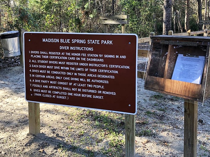 The park's detailed diving rules remind us that beneath this serene surface lies a complex underwater world for certified explorers.