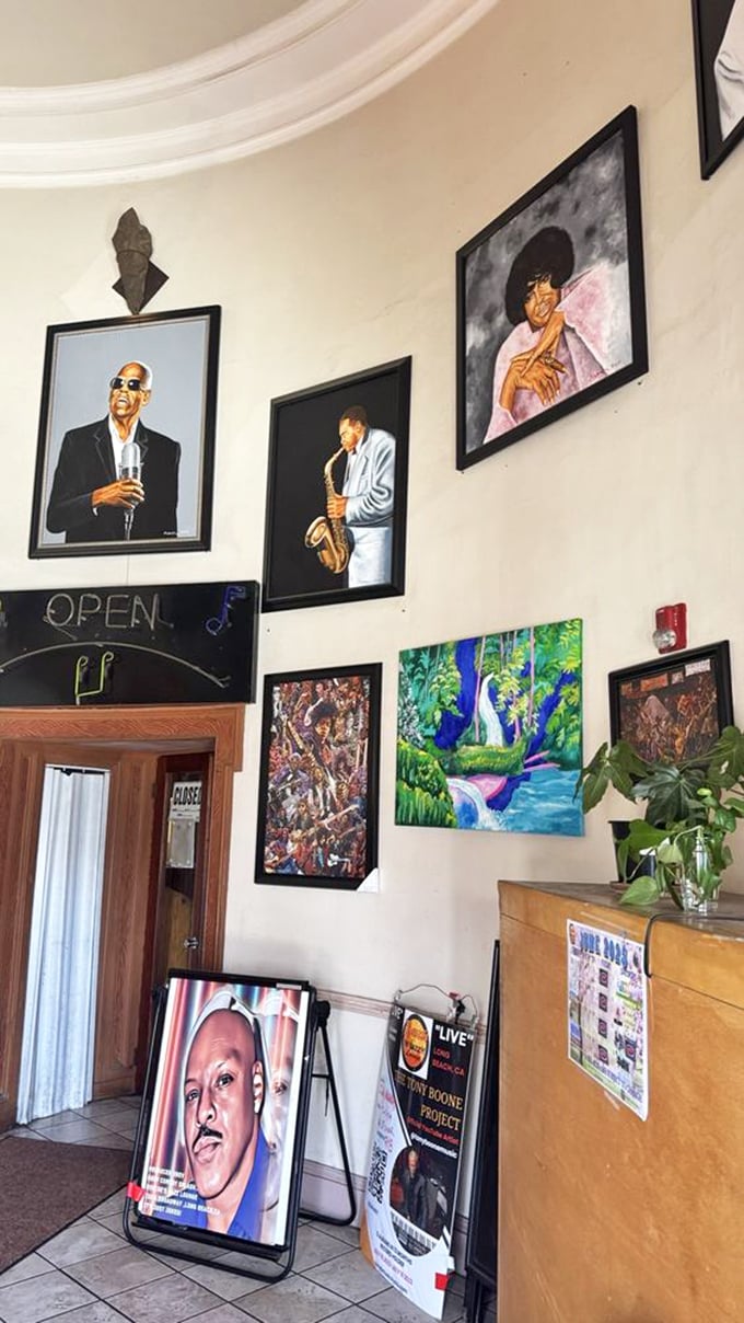 Art adorns the walls, celebrating culture and history while you celebrate the perfect bite of chicken. Food for body and soul.