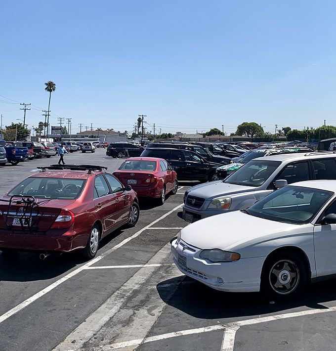 The packed parking lot tells the story of Southern California's love affair with this place.