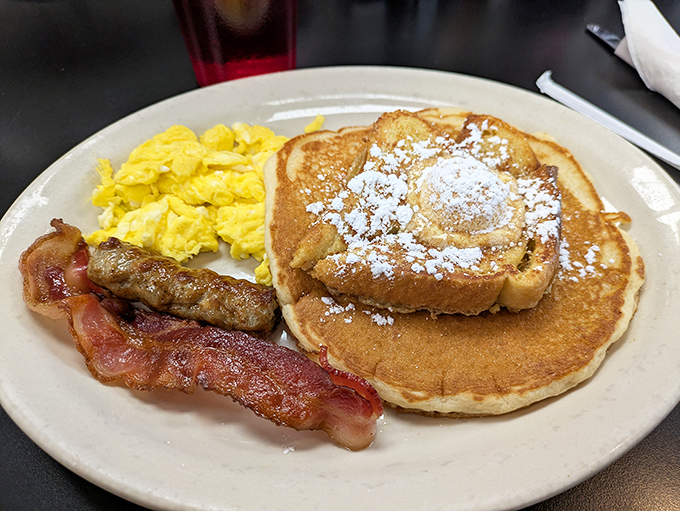 French toast that's had a spa treatment&mdash;powdered sugar facial, butter massage, and egg-dipped bread that's been transformed into morning magnificence.