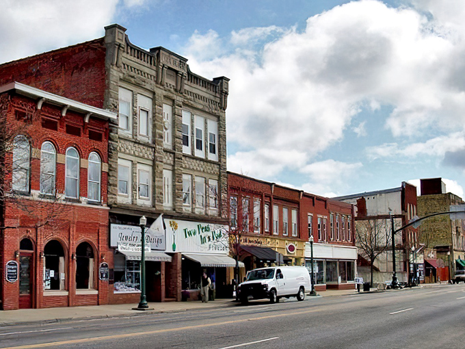 A main street that hasn't been reimagined by a corporate design team trying to create "authentic charm." It's just authentically charming without trying.
