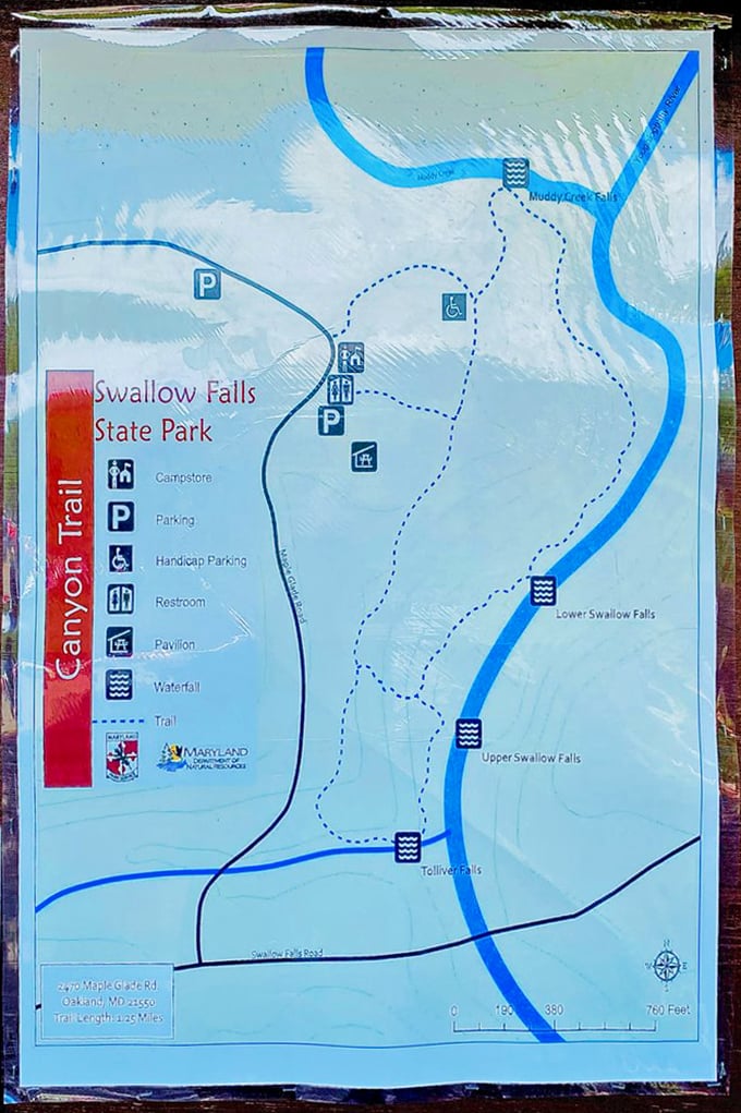 The treasure map to Maryland's waterfall wonderland, where X marks multiple spots of natural splendor.