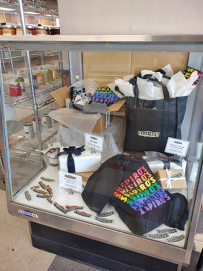Shapiro's merch display proves your love for this Indianapolis institution doesn't have to end when your meal does. Wear that deli pride!