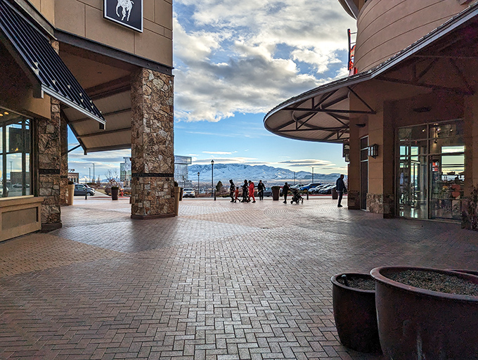 The majestic Wasatch Mountains create a dramatic backdrop for your "look how much I saved" victory lap around the outlets. 
