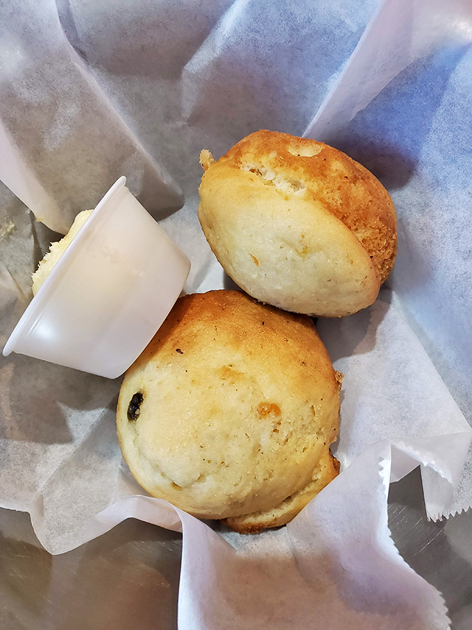 Fresh-baked muffins that prove Bubba's isn't just about meat. These pillowy delights are the unsung heroes of the menu &ndash; perfect for sopping up every last bit of sauce.