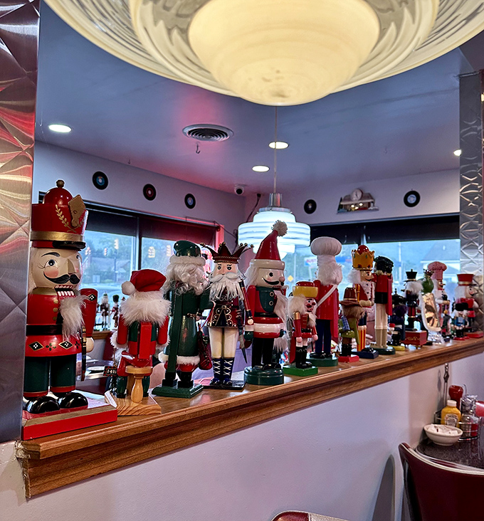 The restaurant's namesake collection stands at attention, ready to welcome you to a place where holiday cheer meets everyday comfort food.