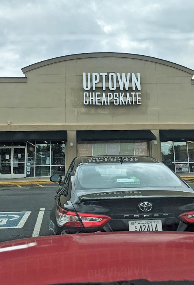The siren call of savings beckons from this unassuming storefront. Many enter, few leave empty-handed.