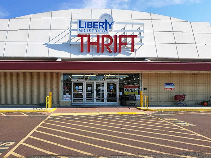 The exterior view promises adventure within. That "OPEN" sign might as well say "Treasure Hunt In Progress—Come Join!"