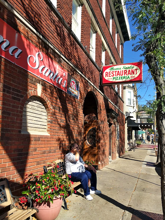 The outdoor view that frames your anticipation before stepping inside to discover Cleveland's pasta paradise.