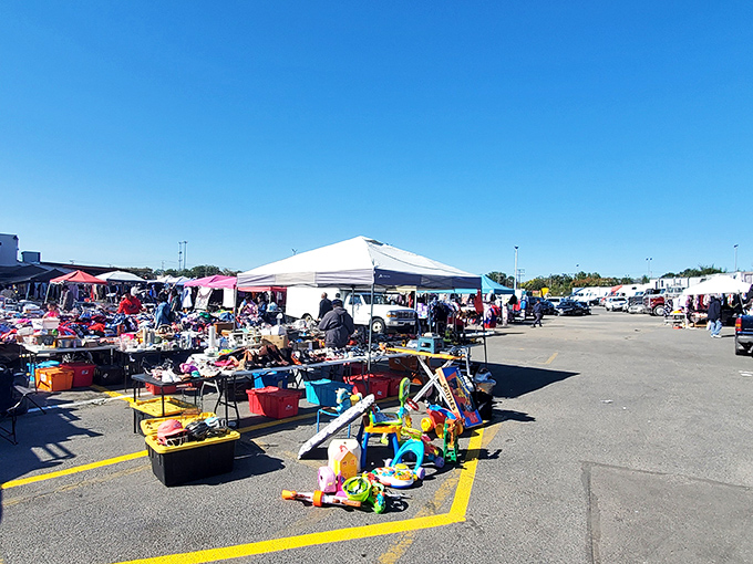Outdoor vendors create a bazaar atmosphere where treasure hunting becomes a delightful community social event.