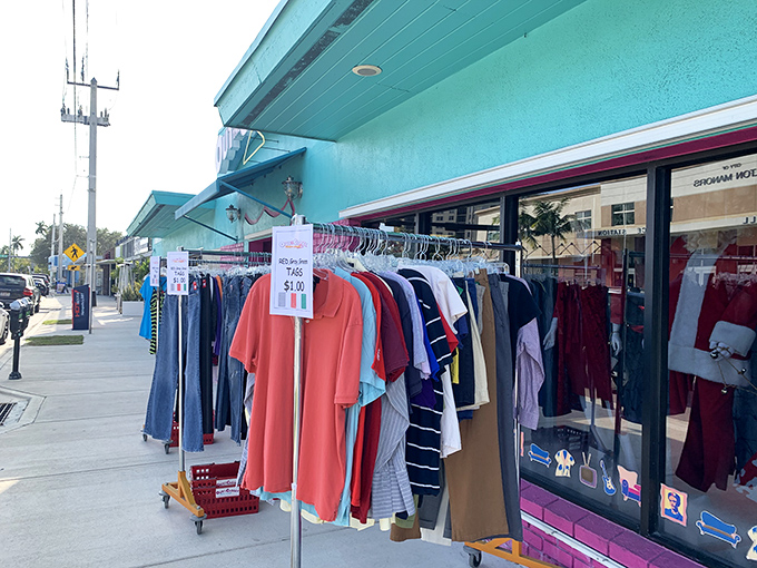Even the sidewalk gets in on the action with outdoor racks offering $1 specials&mdash;because Florida's bargain hunting doesn't stop at the door.
