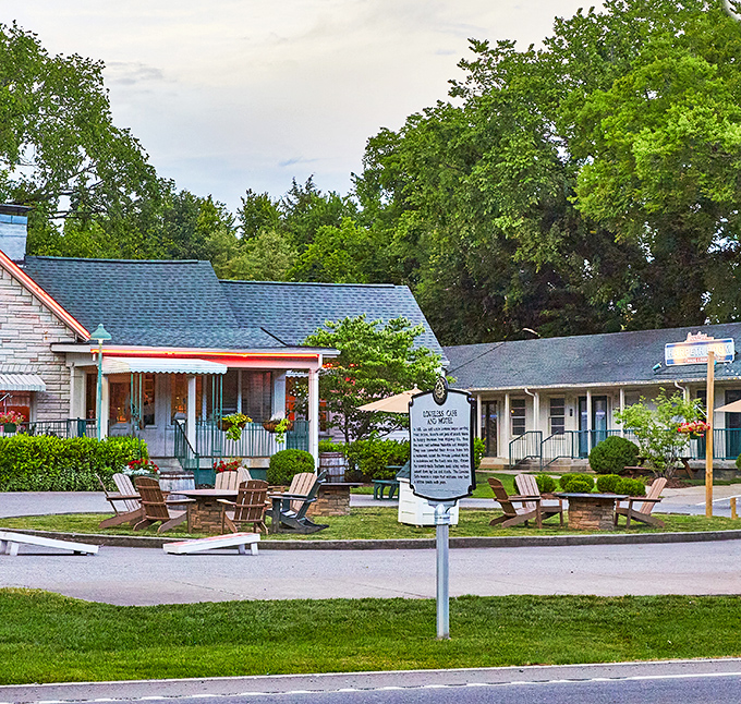 The grounds of Loveless resemble a small village dedicated to the worship of Southern cuisine, complete with rocking chairs for post-meal contemplation.