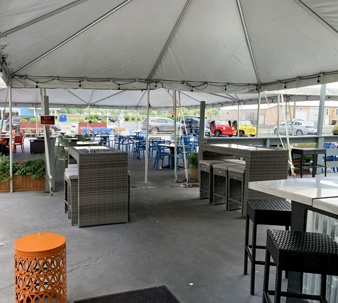 The outdoor seating area offers a breath of fresh air with your meal&mdash;perfect for those "too nice to be inside" Ohio days.