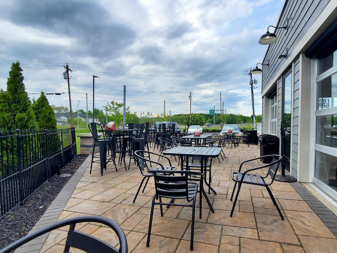 The outdoor patio &ndash; where summer breezes carry smoky aromas and the only acceptable interruption to eating is more eating.