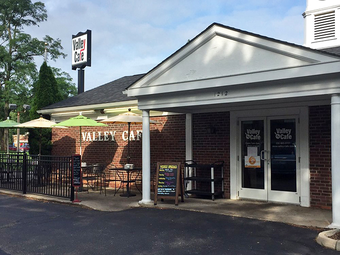 The outdoor seating area offers fresh air dining options &ndash; because sometimes pancakes taste even better with a side of sunshine.