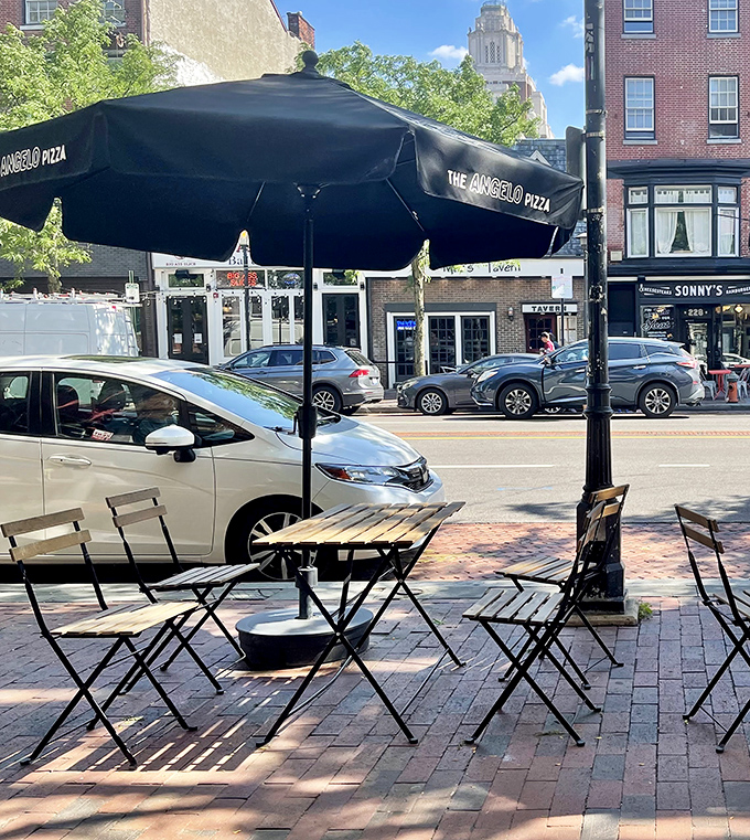 When weather permits, these outdoor tables become some of the most coveted real estate in Philadelphia. Sunshine and sandwiches&mdash;what more could you want?