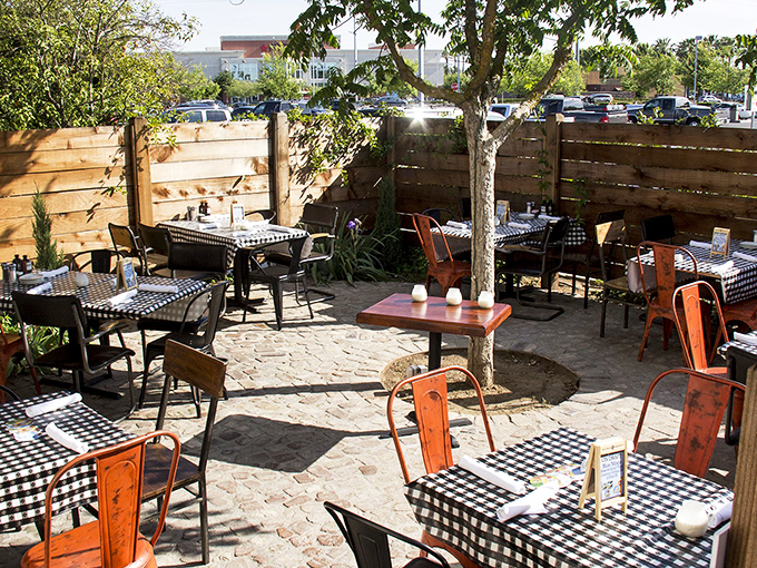 The outdoor patio&mdash;where checkered tablecloths and dappled sunlight create the perfect backdrop for your impending food coma. Al fresco never tasted so good.
