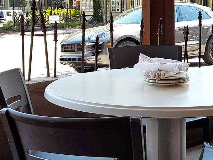 Window-side tables offer prime people-watching with your pasta &ndash; the perfect vantage point to observe Chagrin Falls life unfolding between bites of bruschetta.