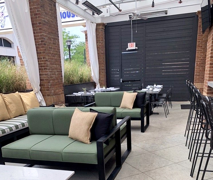 Outdoor seating extends the restaurant's welcoming atmosphere into Ohio's beautiful seasonal weather patterns perfectly.