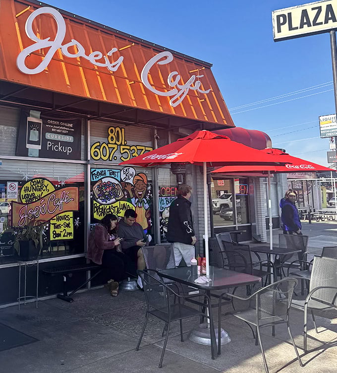 Outdoor seating where the Utah sunshine enhances your breakfast experience&mdash;because French toast always tastes better with fresh air.