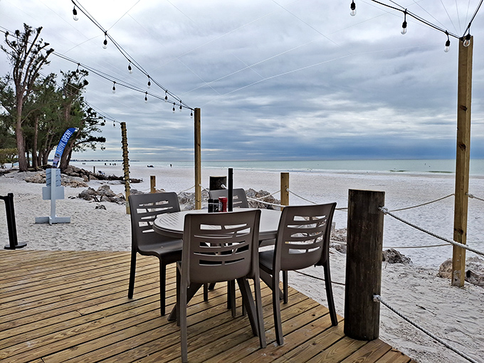 Outdoor seating where ocean breezes and fresh seafood create the perfect recipe for pure bliss.