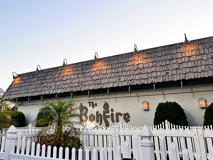 As evening approaches, The Bonfire's distinctive silhouette and white picket fence create that perfect "vacation memory" that will have you planning your next visit before you've even left.