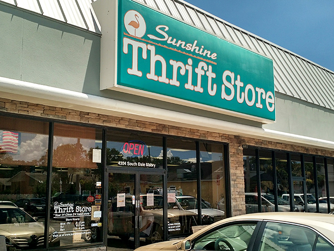 The storefront stands proudly, promising adventures in affordable shopping just beyond those welcoming glass doors ahead.