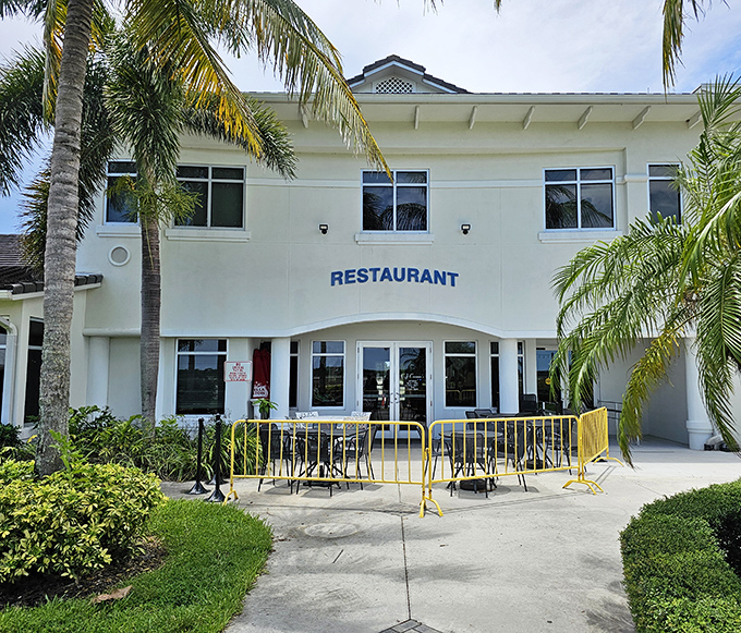 The exterior promises what the interior delivers&mdash;a slice of Florida paradise where good food and aviation enthusiasm come together beautifully.