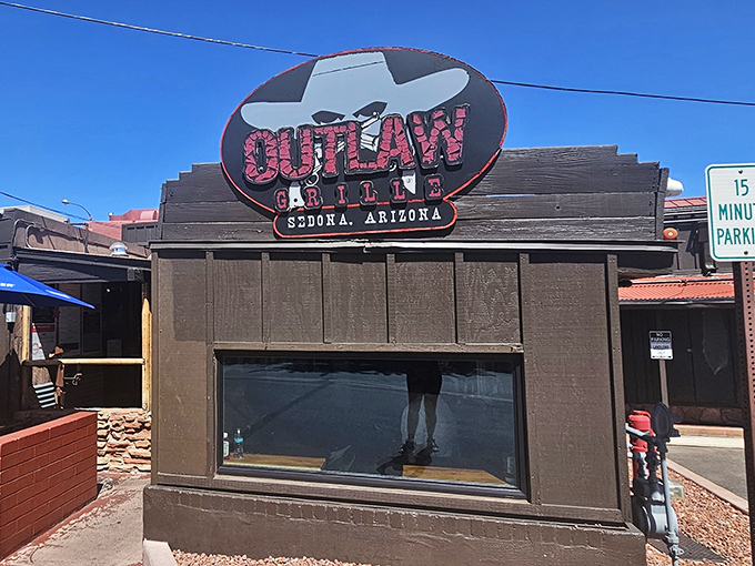 Standing like a culinary fortress against the Arizona sky, the Outlaw Grill beckons with promises of burgers worth the journey.