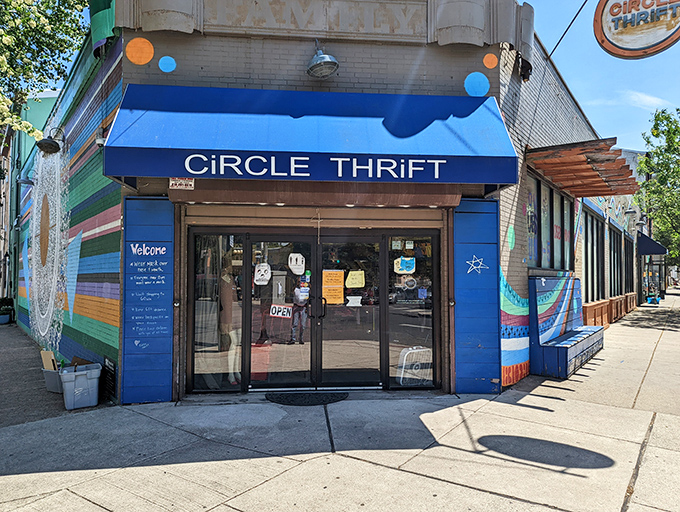 The colorful exterior mural makes Circle Thrift impossible to miss, like the retail equivalent of that friend who's both loud and lovable.