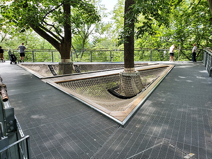 Not your average treehouse&mdash;this canopy walkway lets you lounge in nets suspended above the ground. Defying gravity never felt so leisurely.