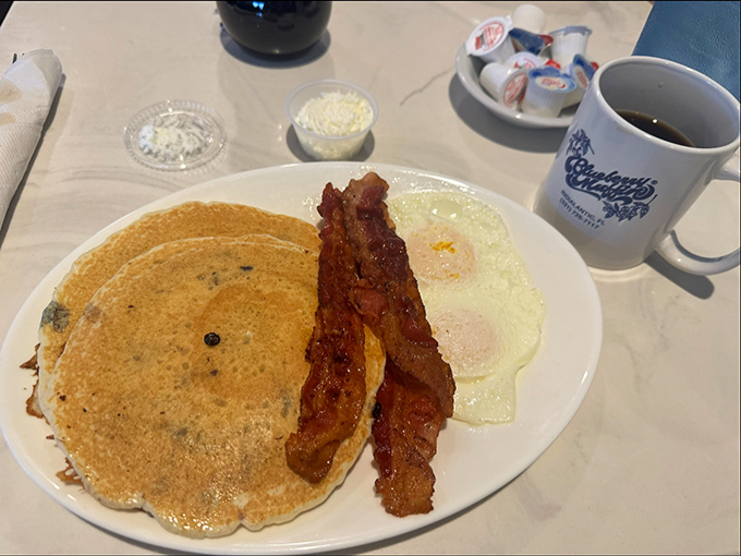 The blueberry pancake breakfast &ndash; where those famous berries infiltrate another breakfast classic, proving lightning can indeed strike twice in the same kitchen.