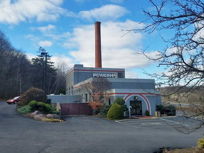 Even from the outside, that smokestack signals something special. Not all power plants get such delicious second acts.